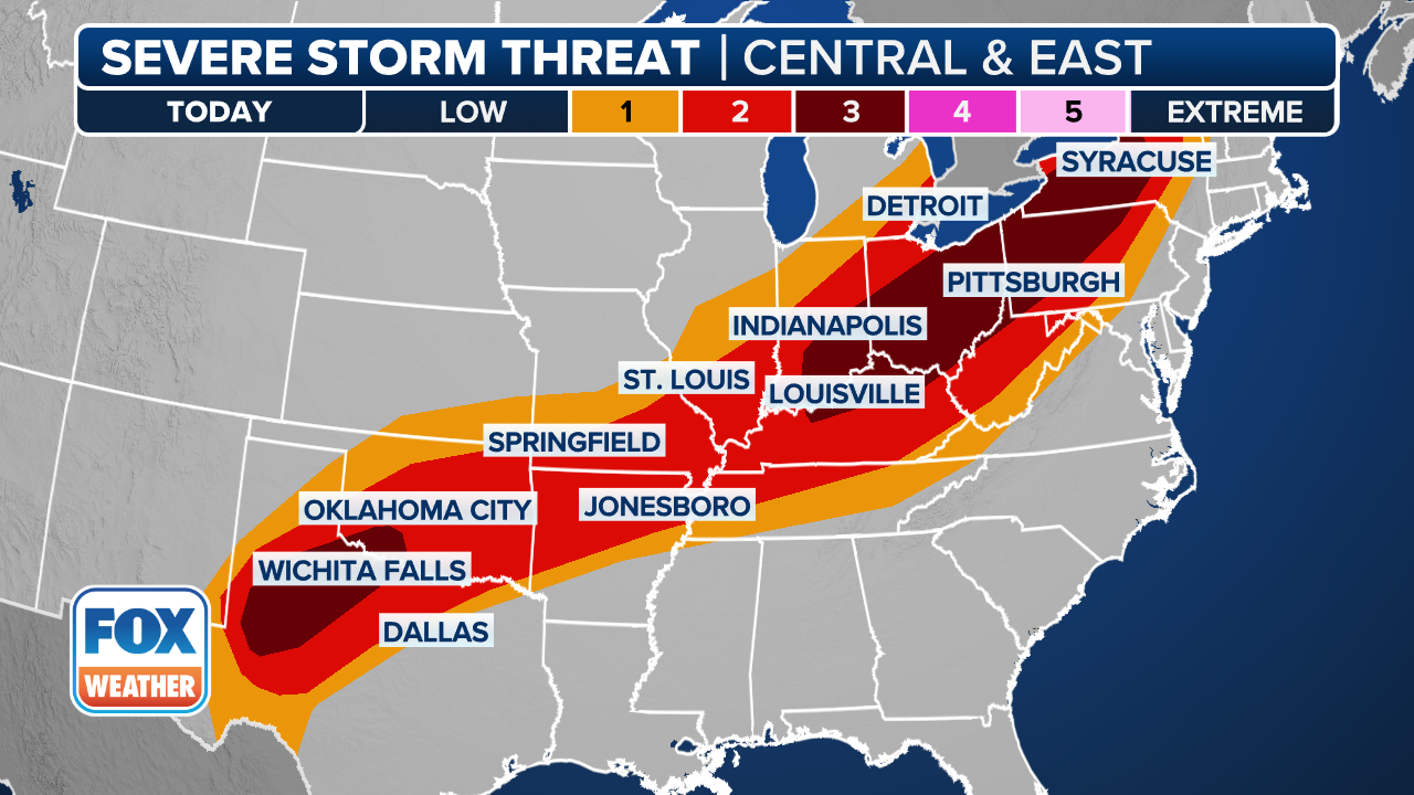 South on alert for storms capable of producing damaging wind gusts, tornadoes | Fox Weather